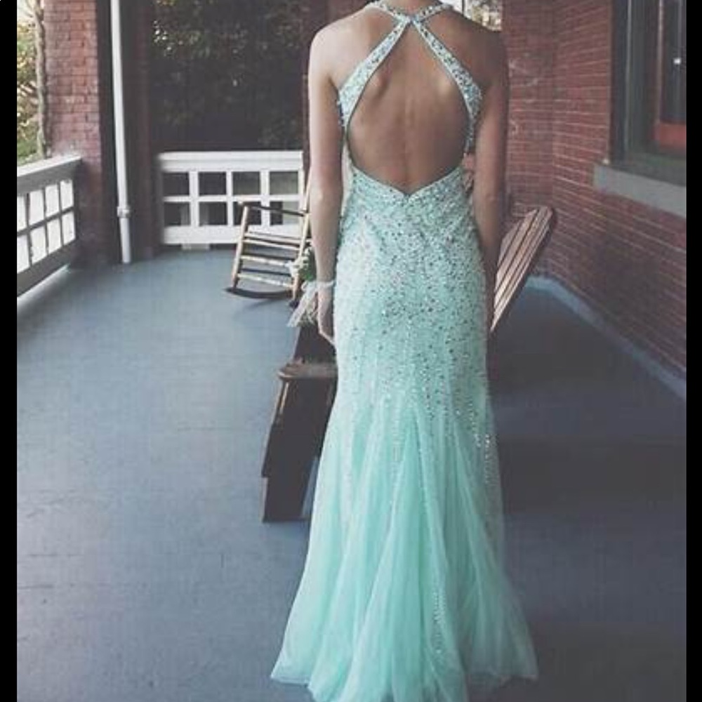 Sean Collection Mint Green Prom Dress! - Gem